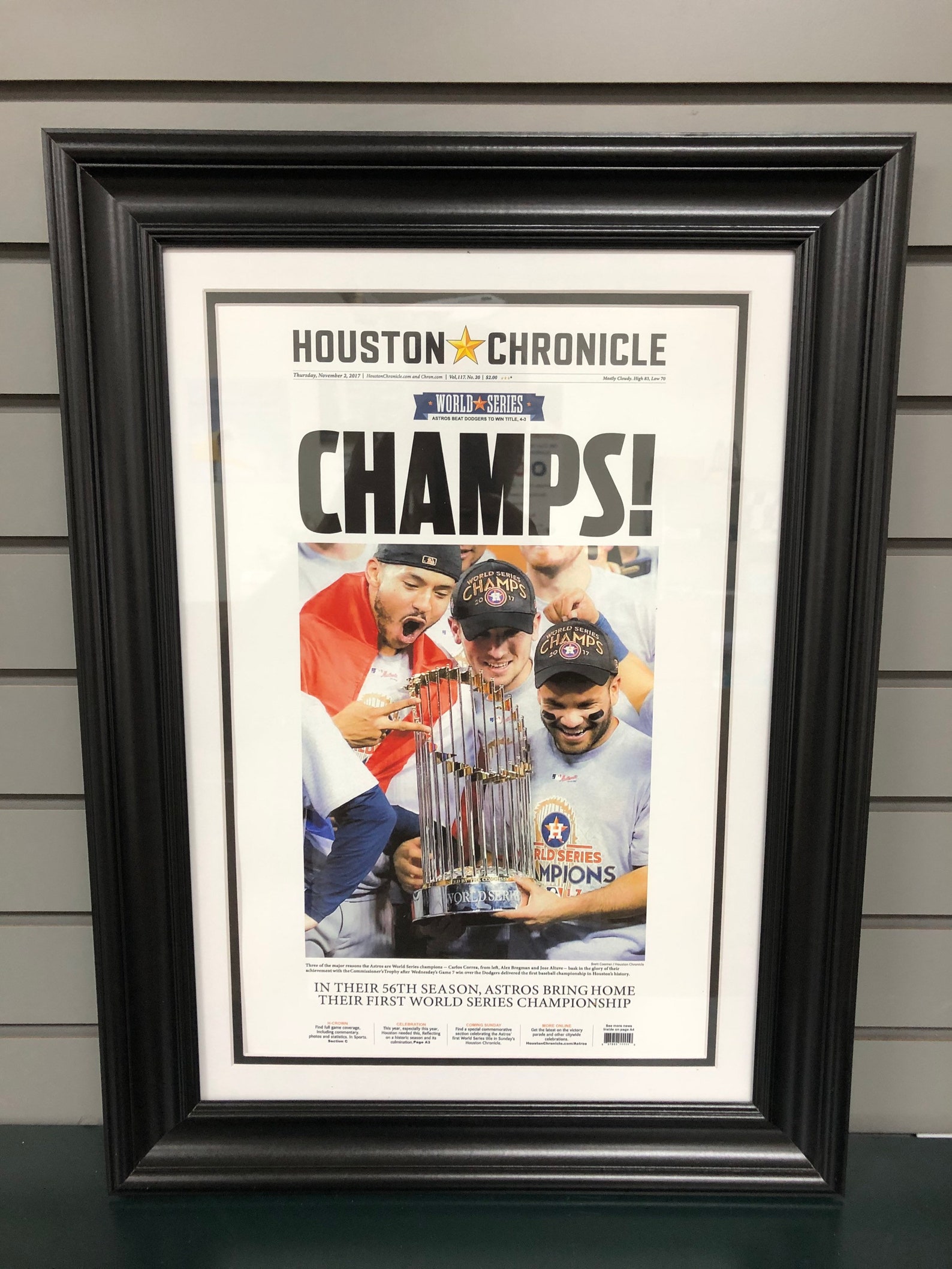 2017 World Series Houston Astros framed front page print | Etsy