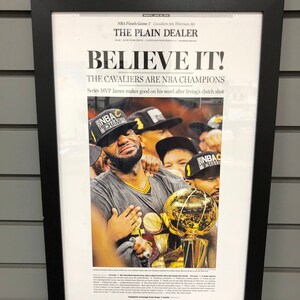 2016 Cleveland Cavaliers Cavs NBA Championship Framed Newspaper Print ...
