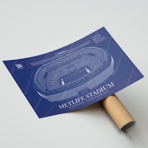 New York Giants Metlife Stadium Blueprint Football Print - Etsy