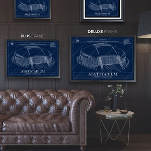 Dallas Cowboys AT&T Stadium Blueprint Football Print - Etsy
