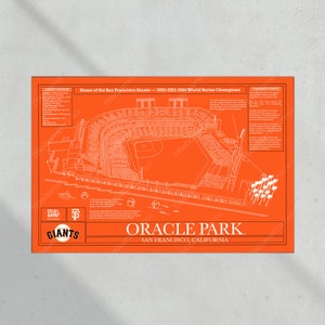San Francisco Giants Oracle Park Stadium Ballpark Blueprint Baseball ...