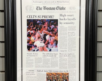 1984 Boston Celtics NBA Champion Framed Front Page Newspaper - Etsy