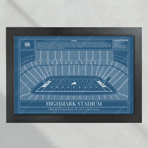 Buffalo Bills Highmark Stadium Blueprint Football Print - Etsy