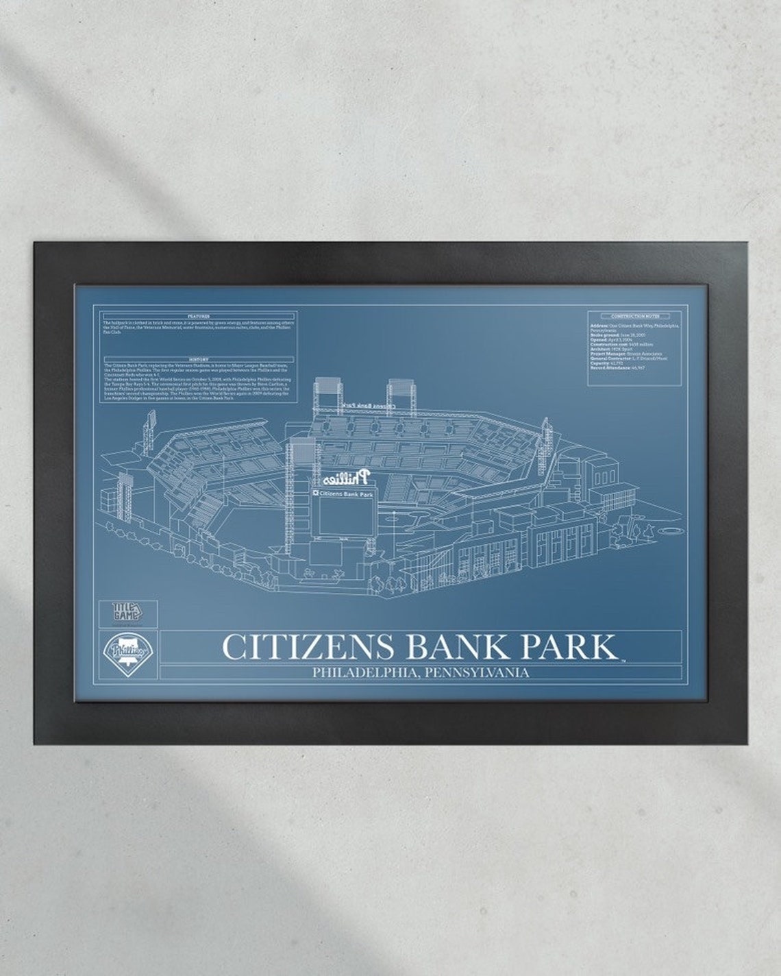 Philadelphia Phillies Citizens Bank Park Stadium Ballpark - Etsy