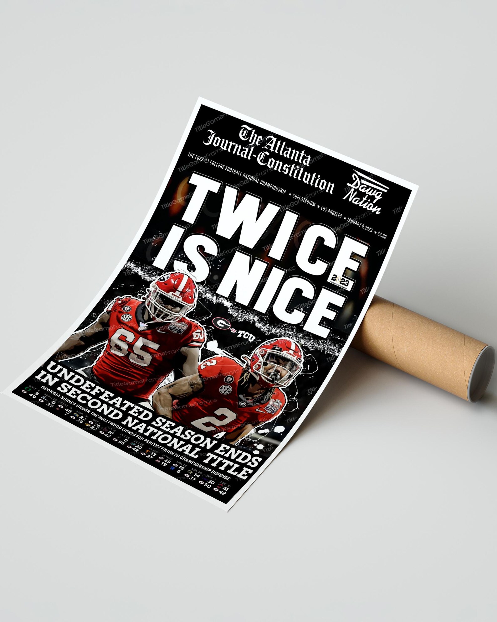 2023 Georgia Bulldogs 'TWICE IS NICE' College Football National ...