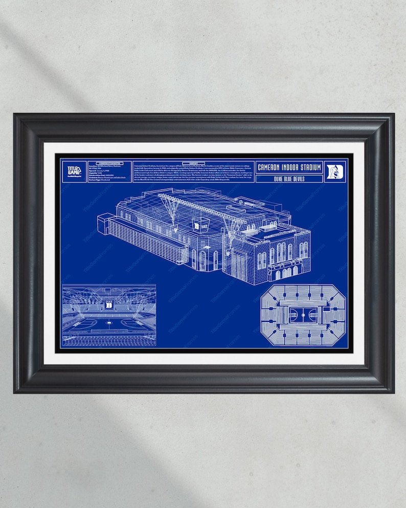 Duke Blue Devils Cameron Indoor Stadium Blueprint: College Basketball ...