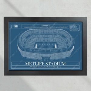 New York Giants Metlife Stadium Blueprint Football Print - Etsy