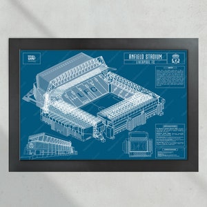 Liverpool FC Anfield Football Stadium Soccer Blueprint - Etsy