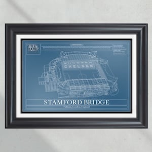 Chelsea FC Stamford Bridge Soccer Stadium Blueprint - Etsy