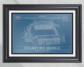 Chelsea Stadium Blueprint Art Print - Etsy