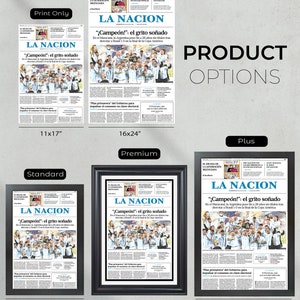 2021 Argentina Copa America Champions Framed Front Page Newspaper Print ...