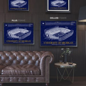 University of Michigan Wolverines Michigan Stadium Blueprint Football ...