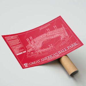 Cincinnati Reds Great American Ball Park Stadium Ballpark Blueprint ...