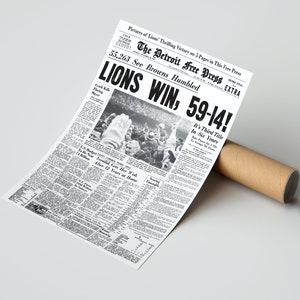1957 Detroit Lions' Historic Championship Win: 'LIONS WIN, 59-14 ...