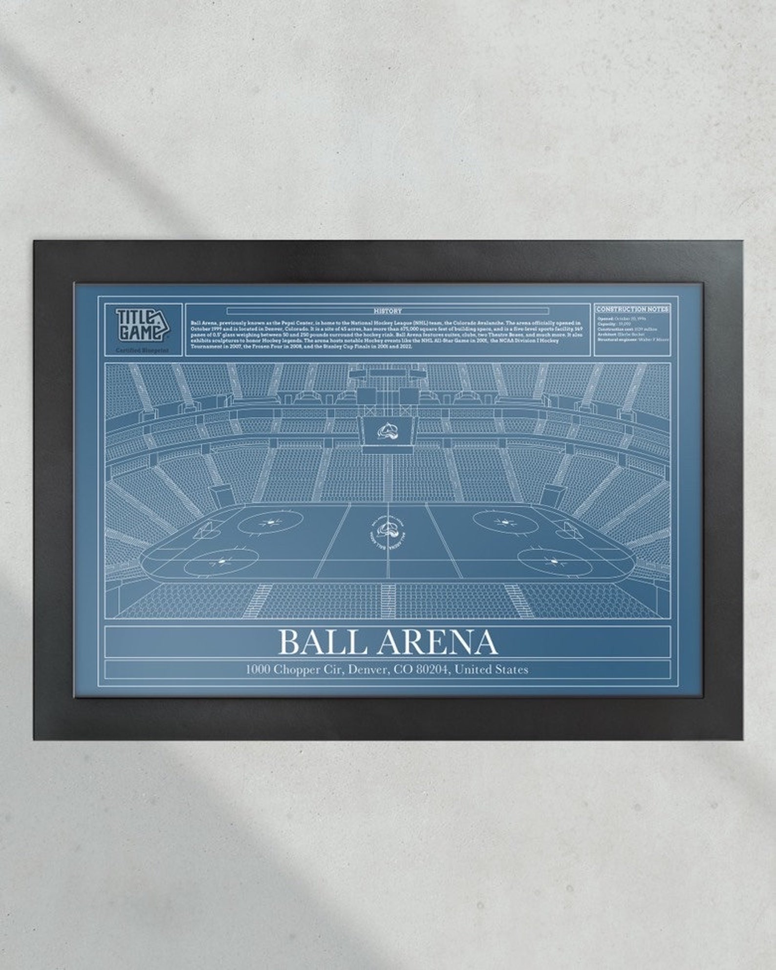 Colorado Avalanche Ball Arena Hockey Stadium Blueprint - Etsy