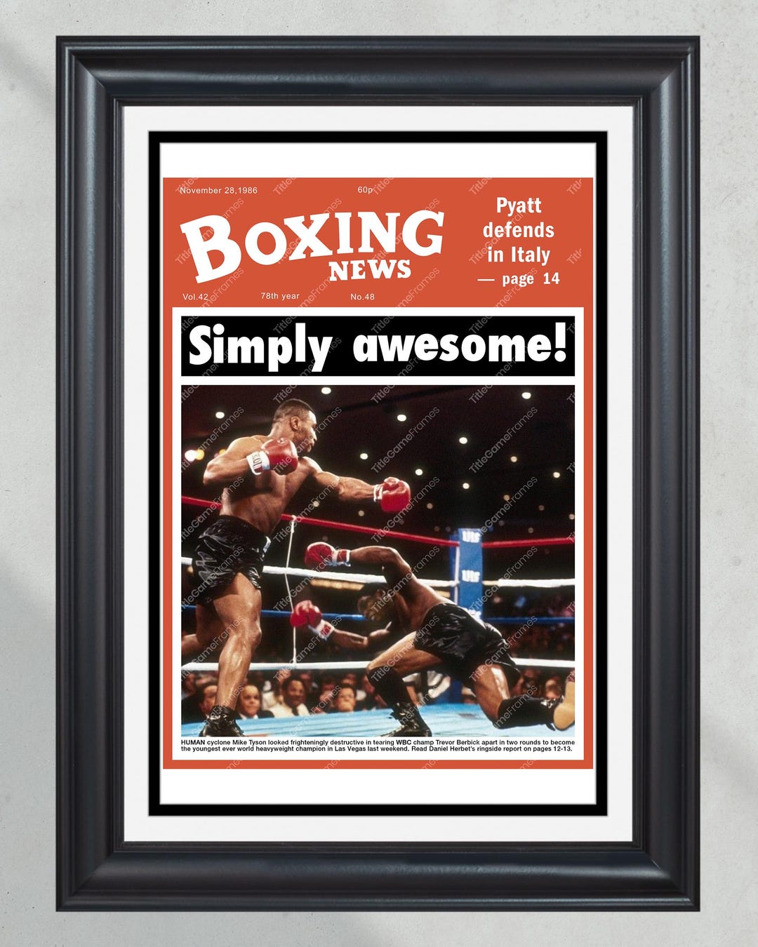 1986 Mike Tyson Youngest Heavyweight Champion - Historic Victory Over ...