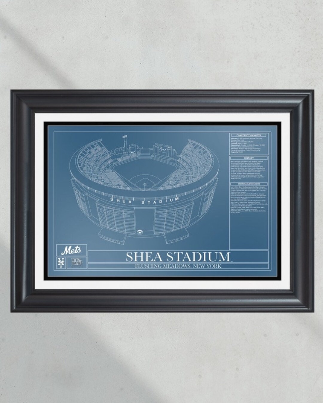 New York Mets Shea Stadium Stadium Ballpark Blueprint Baseball - Etsy