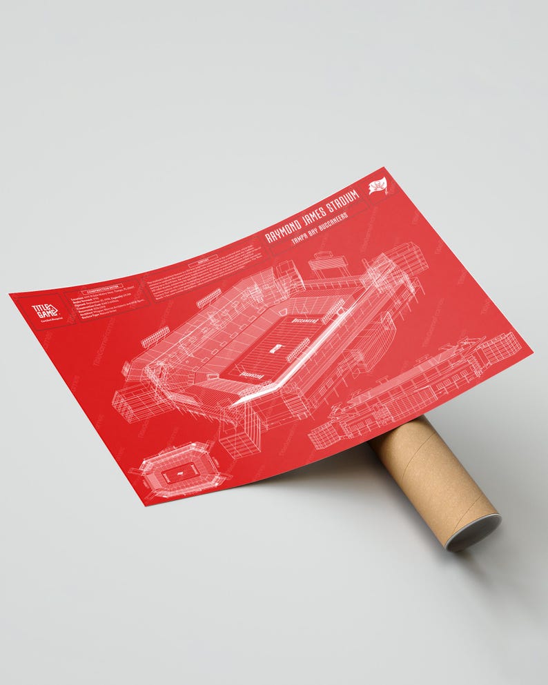 Tampa Bay Buccaneers Raymond James Field Stadium Blueprint Football ...