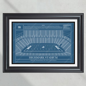Buffalo Bills Highmark Stadium Blueprint Football Print - Etsy