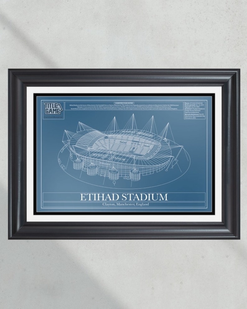 Manchester City FC Etihad Stadium Soccer Stadium Blueprint - Etsy
