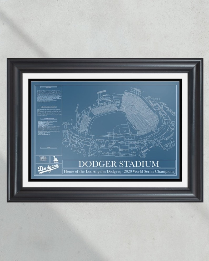 Dodger Stadium Los Angeles Dodgers Stadium Ballpark Blueprint - Etsy