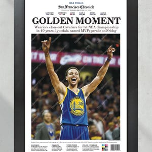 2015 Golden State Warriors 'GOLDEN MOMENT' NBA Champions Framed Front ...