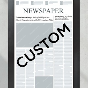 Custom Front Page Newspaper - Personalized News Wall Art - Choose Any ...