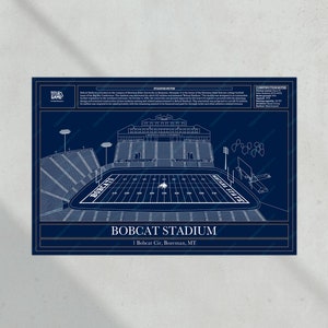 Montana State University Bozeman Bobcat Stadium Football Blueprint - Etsy