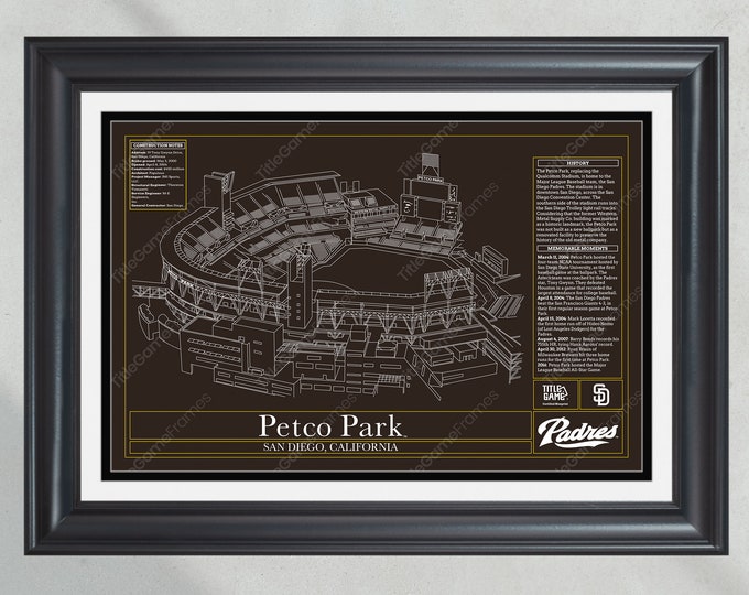 Vintage Print of Petco Park Seating Chart San Diego Padres Baseball ...