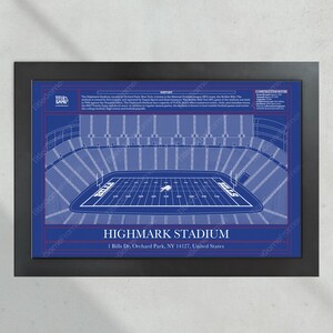 Buffalo Bills Highmark Stadium Blueprint Football Print - Etsy