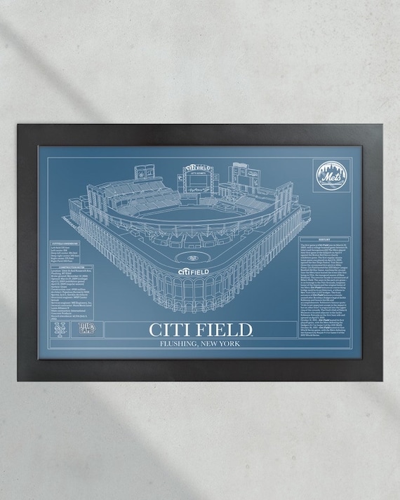 New York Mets Citi Field Stadium Ballpark Blueprint Baseball - Etsy