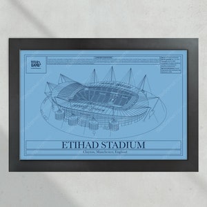 Manchester City FC Etihad Stadium Soccer Stadium Blueprint - Etsy
