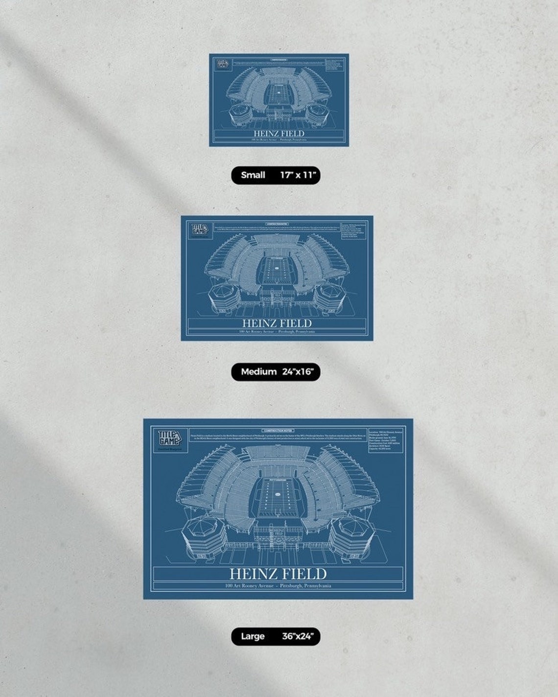 Pittsburgh Steelers Heinz Field Stadium Blueprint Football - Etsy