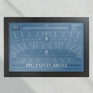 Pittsburgh Penguins PPG Paints Arena Hockey Stadium Blueprint - Etsy