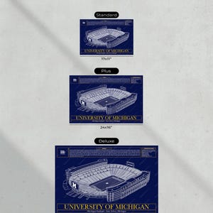 University of Michigan Wolverines Michigan Stadium Blueprint Football ...