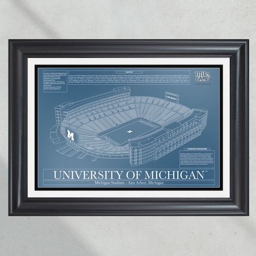 University of Michigan Wolverines Michigan Stadium Blueprint - Etsy
