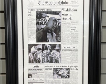 1981 Boston Celtics NBA Champion Framed Front Page Newspaper | Etsy