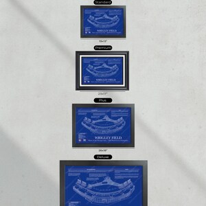 Chicago Cubs Wrigley Field Stadium Ballpark Blueprint Baseball Wall Art ...