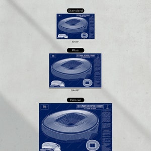 Tottenham Hotspur Stadium - Modern Blueprint Wall Art of Spurs ...