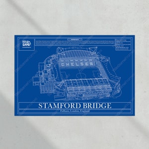 Chelsea FC Stamford Bridge Soccer Stadium Blueprint - Etsy
