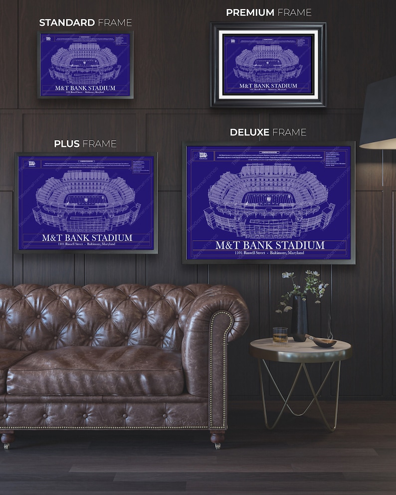 Baltimore Ravens M&T Stadium Blueprint Football Print - Etsy