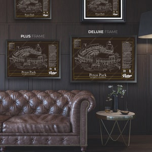 San Diego Padres Petco Park Stadium Ballpark Blueprint Baseball Wall ...