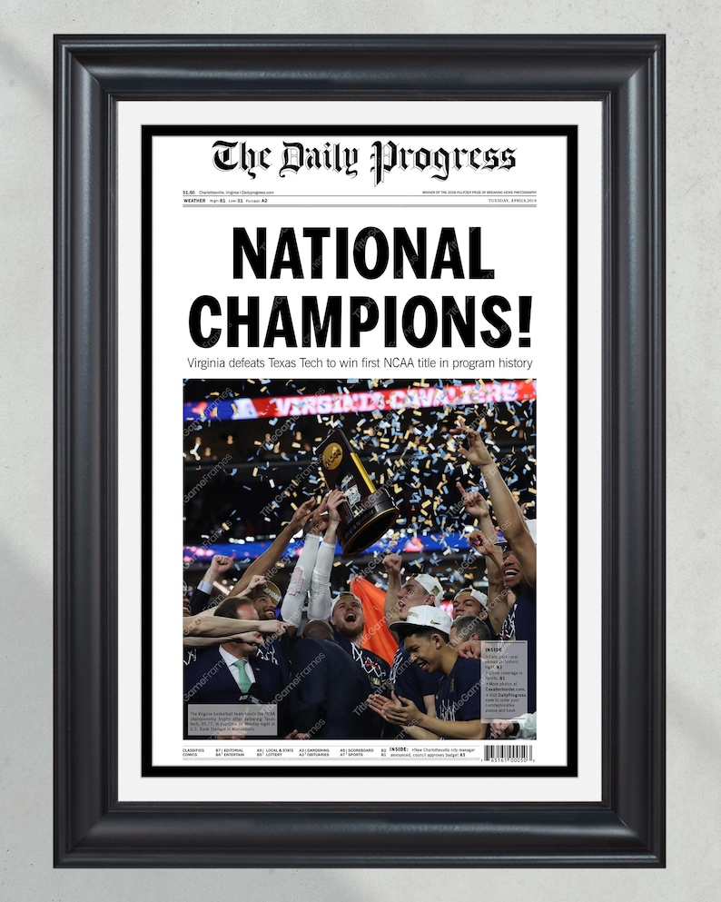 2019 Virginia Cavaliers 'NATIONAL CHAMPIONS' NCAA College Basketball ...