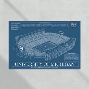 University of Michigan Wolverines Michigan Stadium Blueprint Football ...