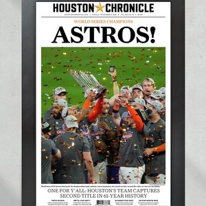 2022 Houston Astros “astros!” World Series Framed Front Page Newspaper ...