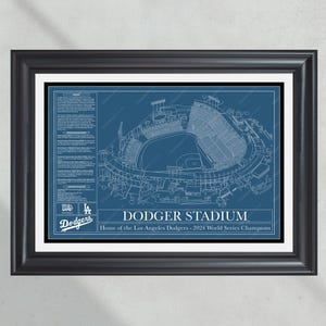Dodger Stadium Los Angeles Dodgers Stadium Ballpark Blueprint Baseball ...