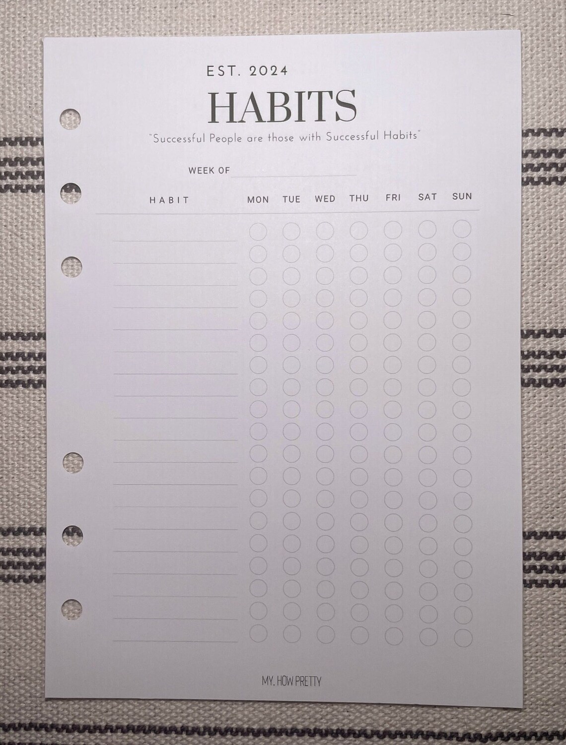2024 Habit Tracker Personal Wide - Etsy