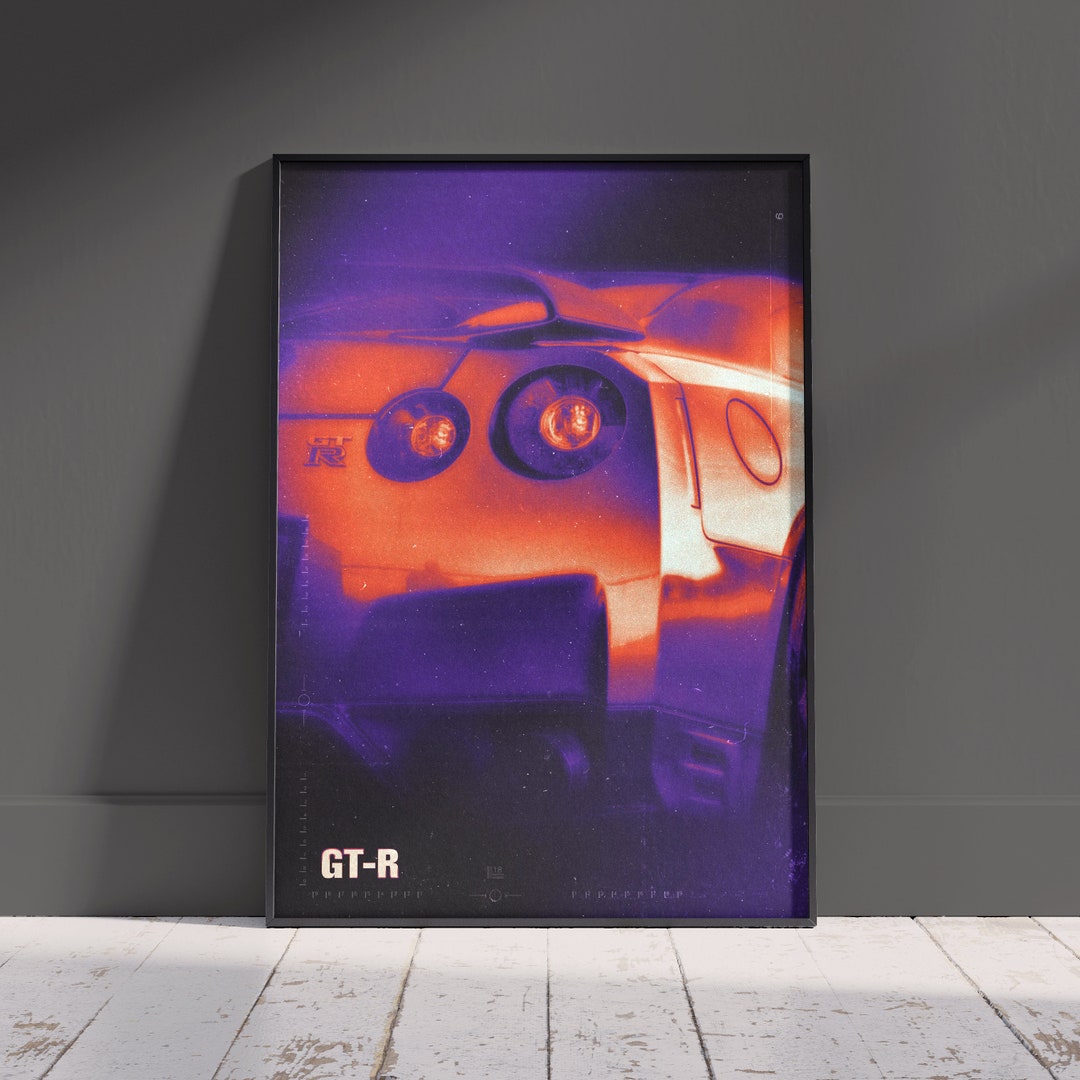 Nissan GT-R R35 Poster, Automotive Wall Art, Framed Sports Car Print ...