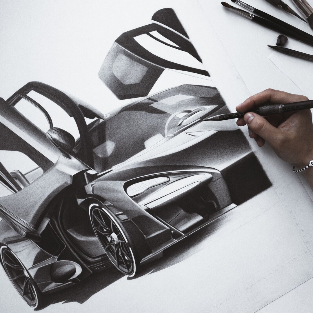 PRE-ORDER Mclaren Senna Pencil Drawing Limited Edition Fine Art Prints ...