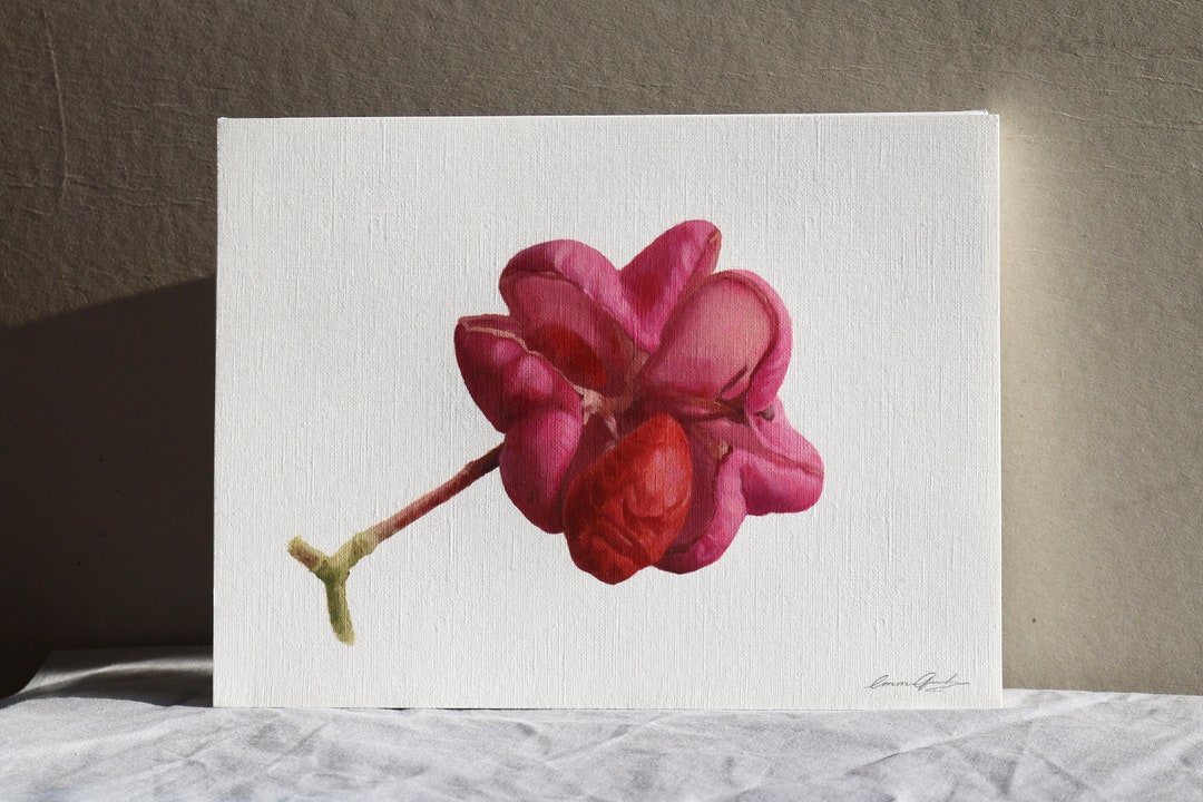 Spindle Berry Oil Painting, Original Botanical Artwork, Euonymus ...